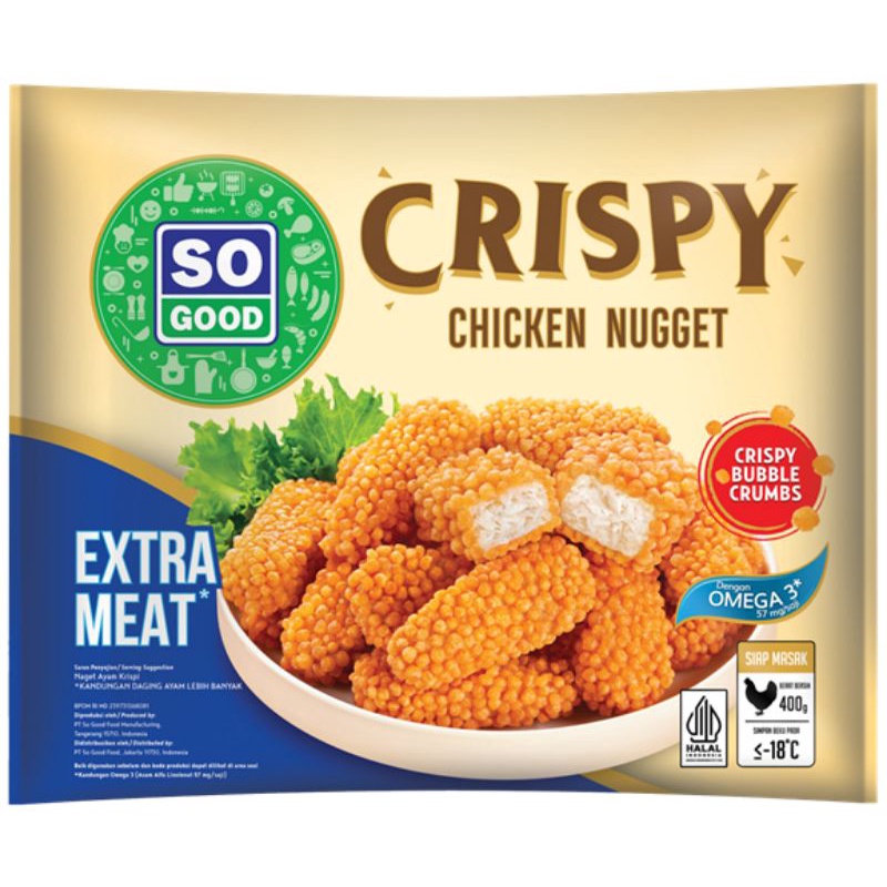 Jual So Good Naget Ayam Bubble / Crispy Chicken Nugget | Berat Bersih 400gr | Shopee Indonesia