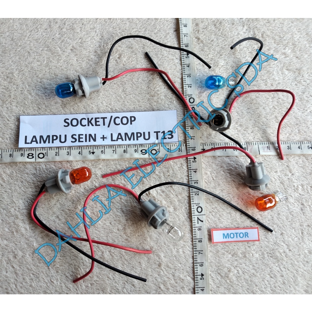Jual COP SOCKET LAMPU SEIN/RITTING T-13 + LAMPU T-13 | Shopee Indonesia