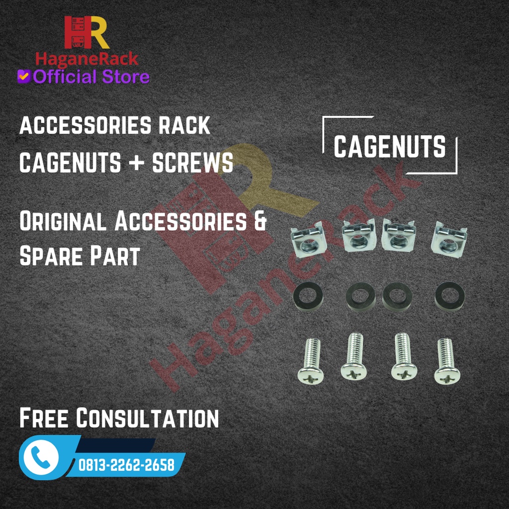 Jual 25 Set Cagenut and Screws for Rack Server / Rack System / Rack ...