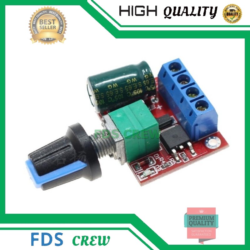Jual Dimer Dimmer Mini DC Motor PWM Speed Controller 5A 90W 4.5V-35V | Shopee Indonesia