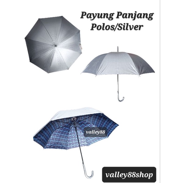 Jual Payung Polos silver/ payung sablon/payung souvenir/payung panjang ...