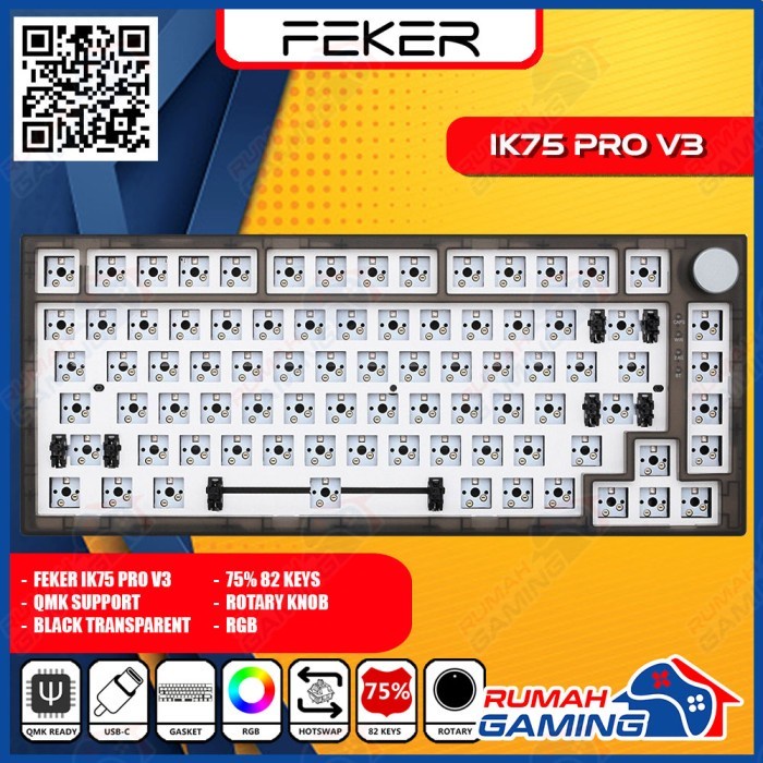Jual MECHANICAL KEYBOARD - FEKER IK75 V3 PRO - WIRED - GASKET - QMK ...