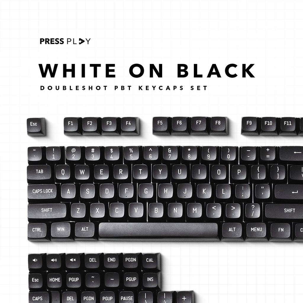 Jual WoB White on Black CSA Profile Doubleshot PBT Keycaps | Shopee ...