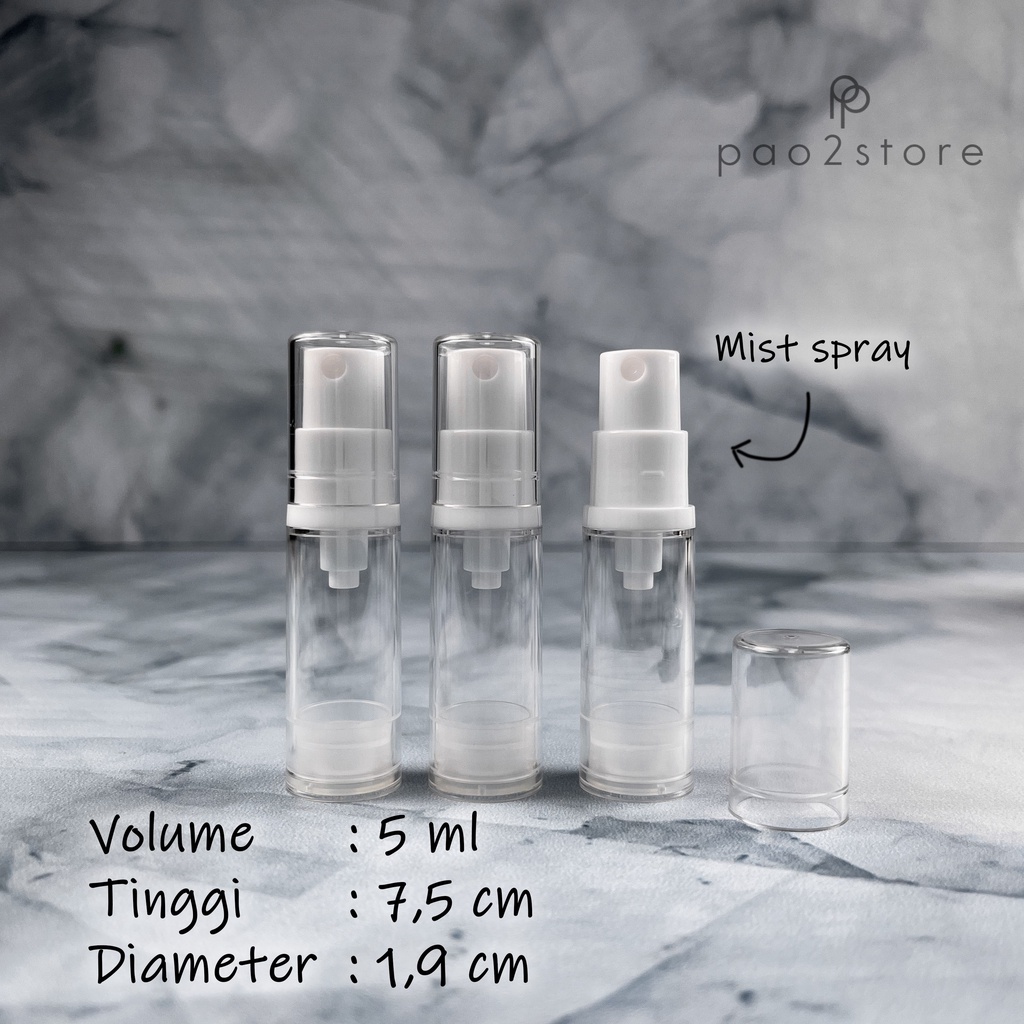 Jual Botol Airless SPRAY 5ml - Toner / Essence / Face Mist - Refillable ...