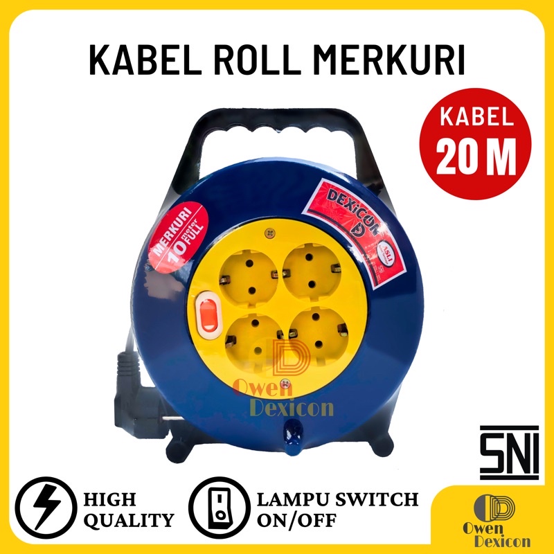 Jual KABEL ROLL 20 METER Box Kabel SNI DEXICON Kabel Gulungan switch ...