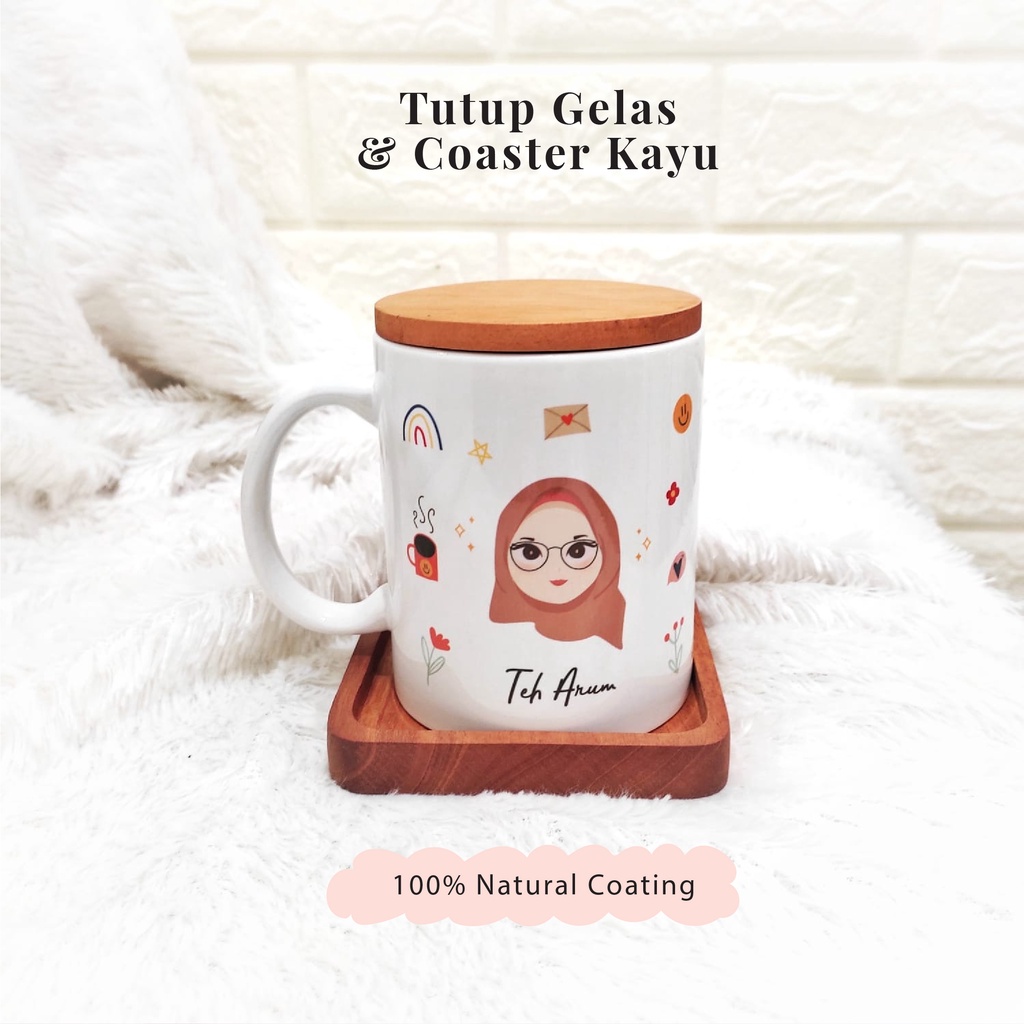 Jual Tutup Gelas Mug dan Coaster Tatakan Gelas Kayu Aestetik | Shopee ...