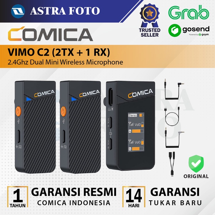 Jual COMICA VIMO C2 2.4Ghz Dual Channel Mini Wireless Microphone ...