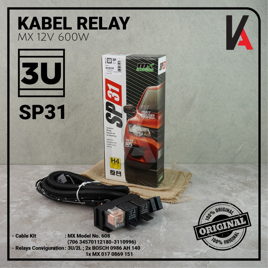 Jual 【MX】Kabel Relay Set Lampu H4 Mobil BOSCH SP Series 3 Relay 12v Untuk 2 Lampu Utama Mobil ...