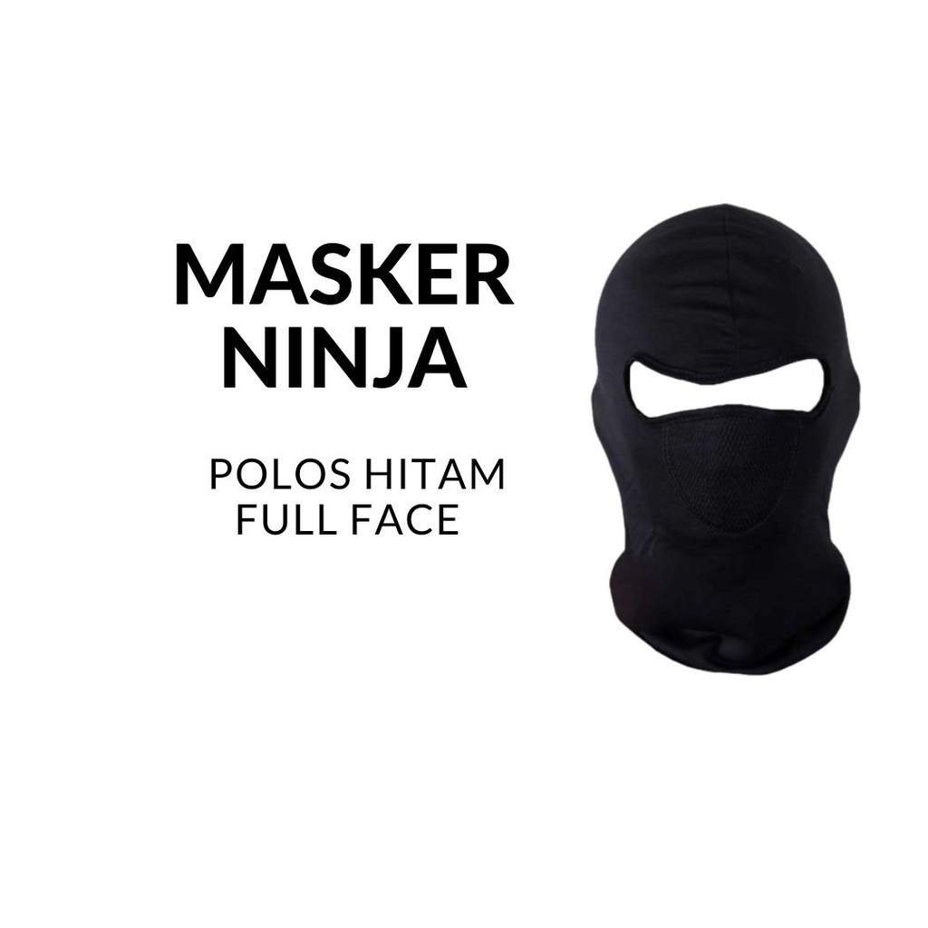 Jual MASKER NINJA HITAM POLOS FULL FACE | Shopee Indonesia