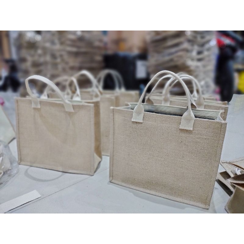 Jual tas goni totebag jute goni laminasi size 30*12*25 cm kualitas ...