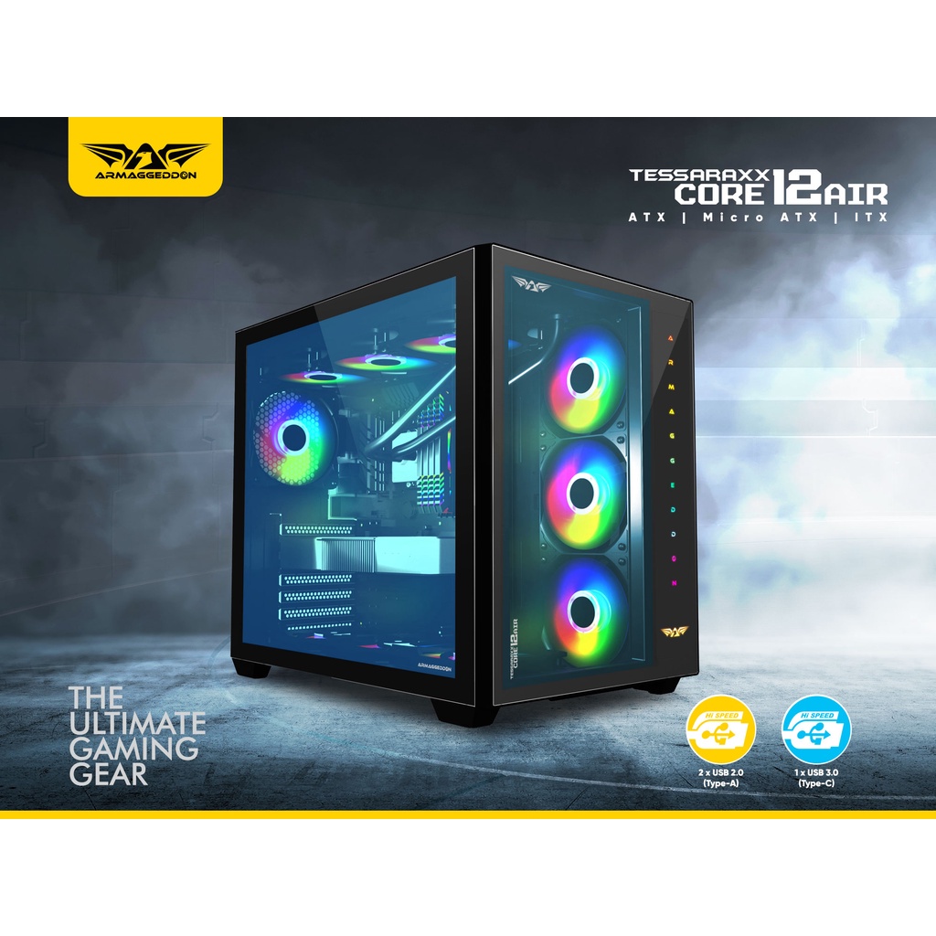 Jual Casing Gaming Armaggeddon Tessaraxx Core 12 Air E-ATX Gaming PC ...