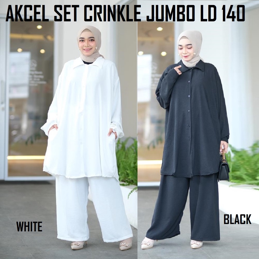 Jual ONESET CRINKLE JUMBO LD 140 / SETELAN WANITA SUPER XXXXXL / SET ...