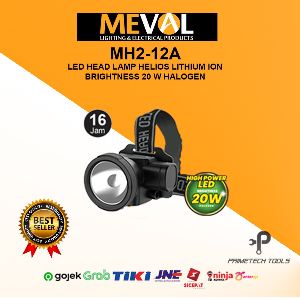 Jual MEVAL MH2-12A SENTER KEPALA HEADLAMP LITHIUM ION HELIOS HIGH POWER 20W | Shopee Indonesia