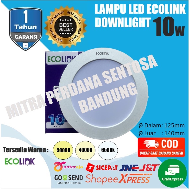 Jual Ecolink Lampu LED Downlight Panel ECOLINK 10 watt 10w 10 w 10watt Tipis Bulat Inbow Down ...