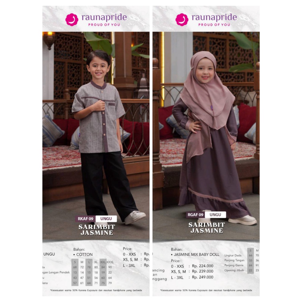 Jual SARIMBIT COUPLE RAUNA ANAK JASMINE UNGU | Shopee Indonesia
