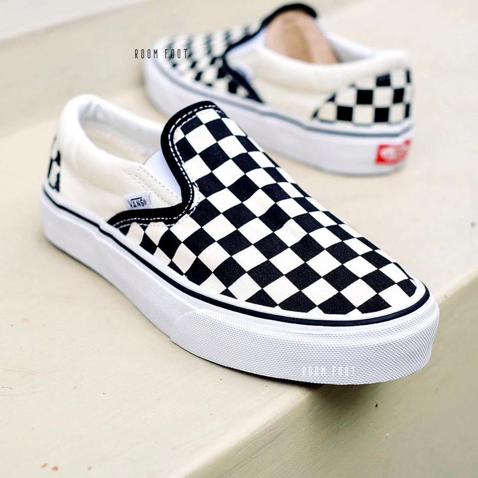 Jual V02R Vans Slip On Classic Checkerboard / Vans Slip On Catur EVS ...