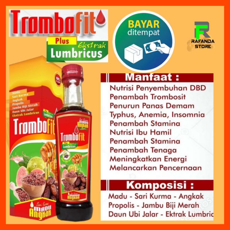 Jual Trombofit Sari Kurma Madu Angkak Jambu Biji Plus lumbricus 460 ...