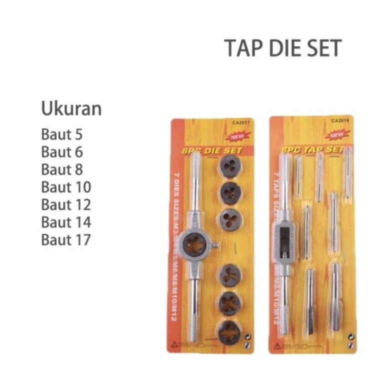 Jual Hand Tap Drill Bits Set 8 pcs Mata Bor Pembuat Ulir Drat Baut Sekrup. | Shopee Indonesia