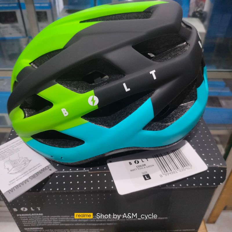 Jual Helm bolt polygon blue-green size L dan M helm mtb gravel sepeda ...