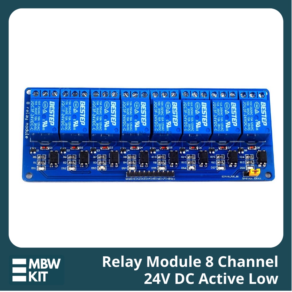 Jual Modul Relay 24V DC 8 Channel Optocoupler Aktif Low | Shopee Indonesia