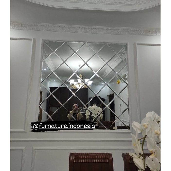 Jual kaca bevel ukuran 200 X 200 3MM, Free lem sealent 2, FREE PACKING ...