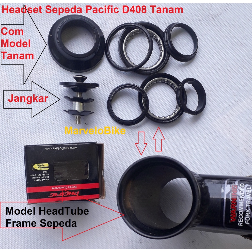 Jual Headset Sepeda MTB BMX Fixie RoadBike OverSize Pacific D408 Tanam ...