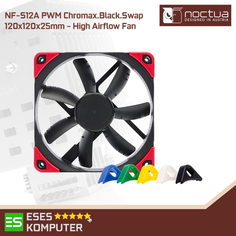Jual Fan Noctua NF-S12A PWM Chromax Black Swap | 120MM 12CM High ...