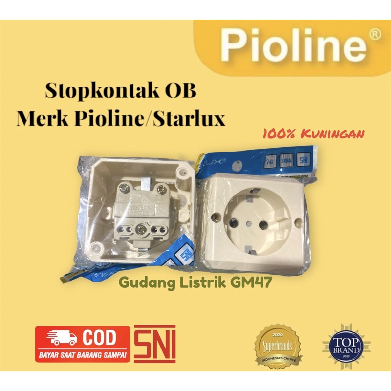 Jual Stop Kontak Merk Bright G 705 OB Warna Cream | Shopee Indonesia