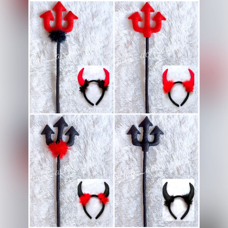Jual Ada Bando dan Tongkat Halloween Kostum Devil Setan Iblis Evil ...