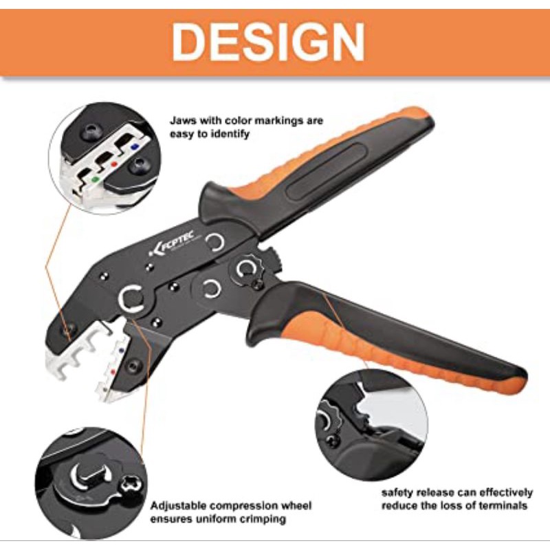 Jual Crimping Tool for Insulated Terminals and Butt Connectors, AWG 24 ...