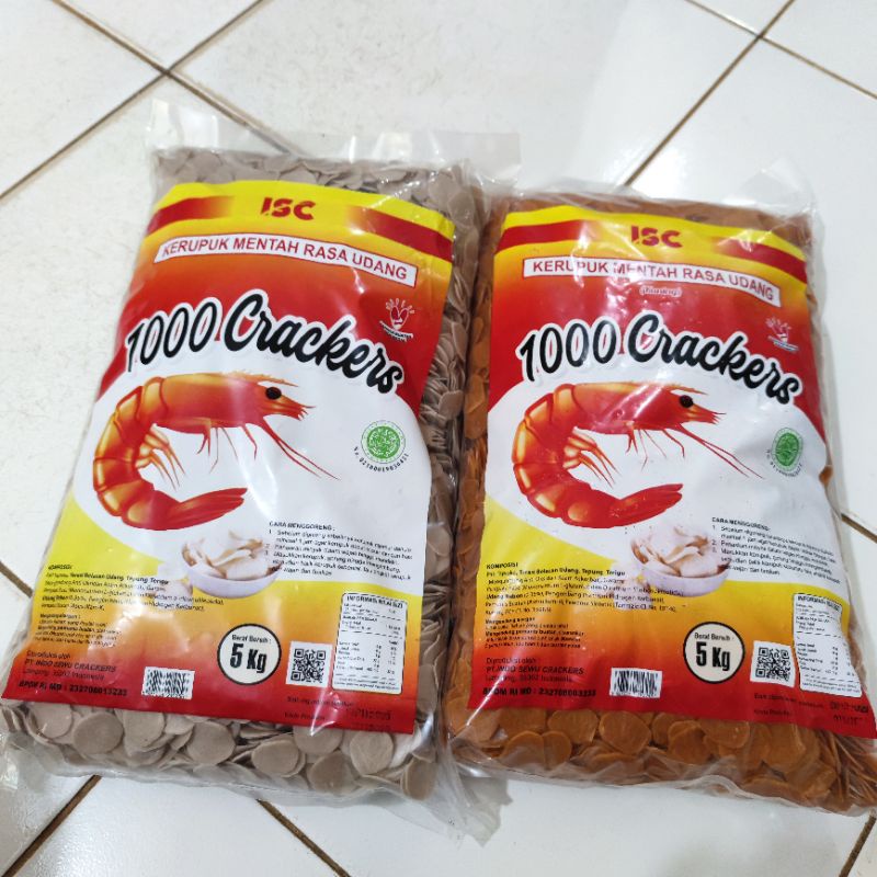 Jual Kerupuk Mentah Rasa Udang 1000 Crackers 5kg Kuning Dan Putih