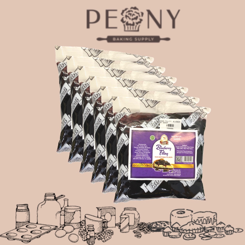 Jual SELAI BLUEBERRY FILLING EDNA 500GR | Shopee Indonesia