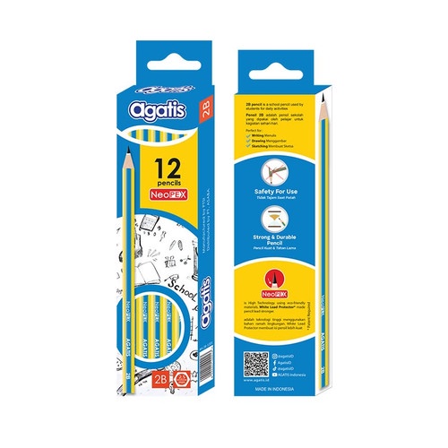 Jual AGATIS NEOPEX HEXAGONAL STAEDTLER GRAPHITE PENCIL 2B PACK ISI ...