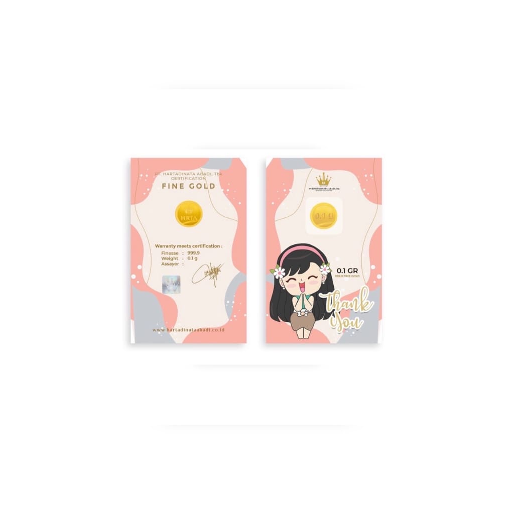 Jual Hartadinata Abadi 0,1 gram Gift Series Thank You Logam Mulia ...