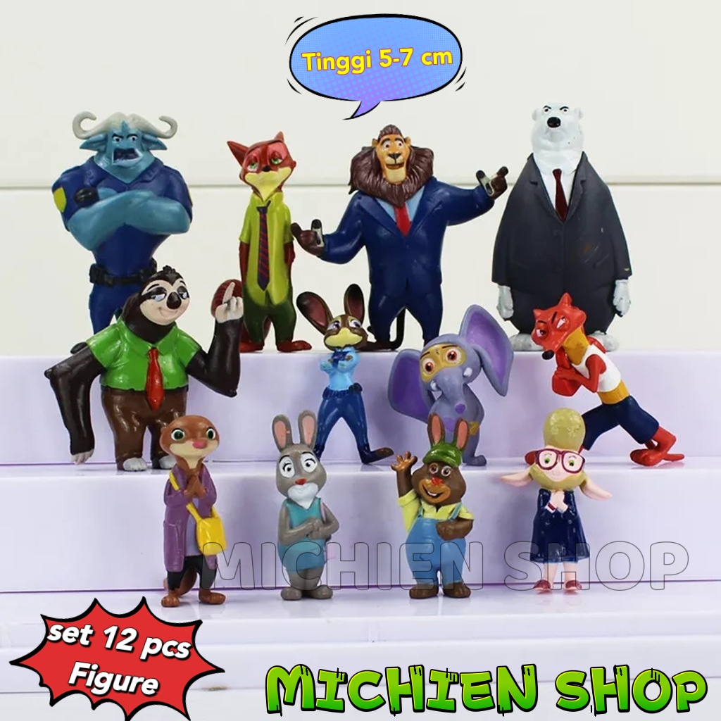 Jual zootopia set mainan boneka disney figure anime topper cake ...
