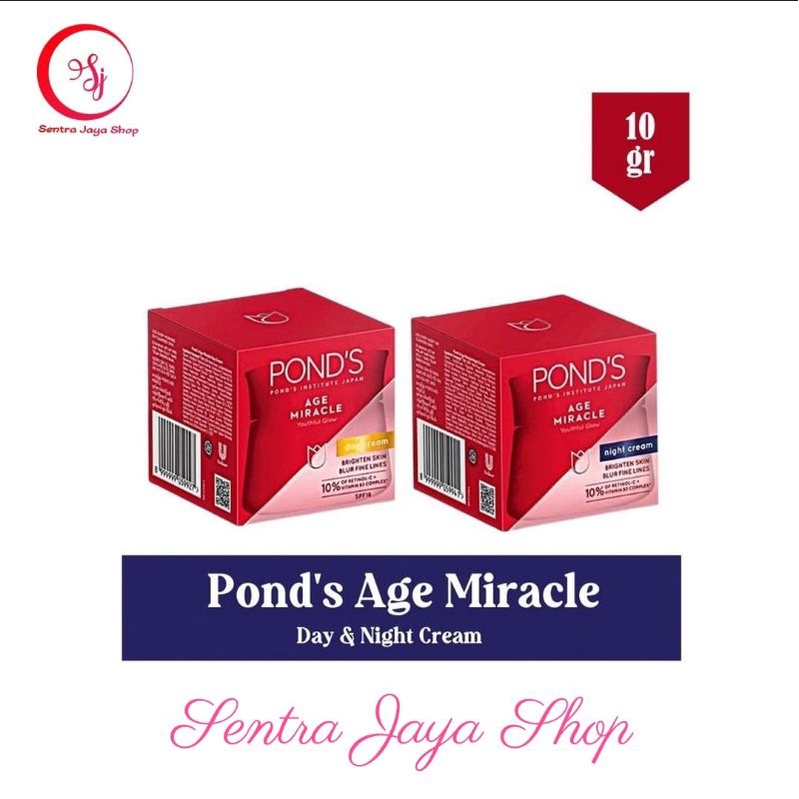 Jual Ponds Age Miracle Day Night Cream 10 gr 10gr | Shopee Indonesia