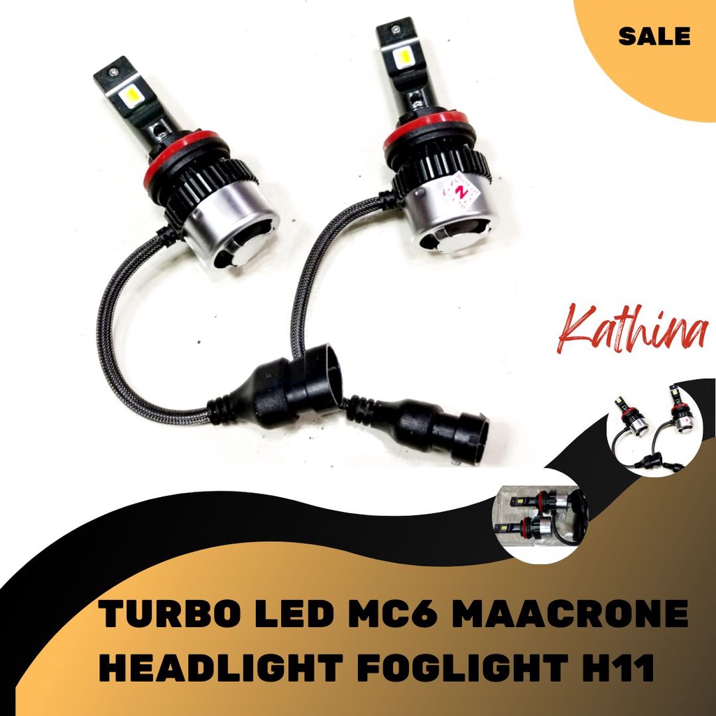 Jual Turbo LED Mc6 Maacrone Headlight Foglight H11 Lampu LED Turbo ...