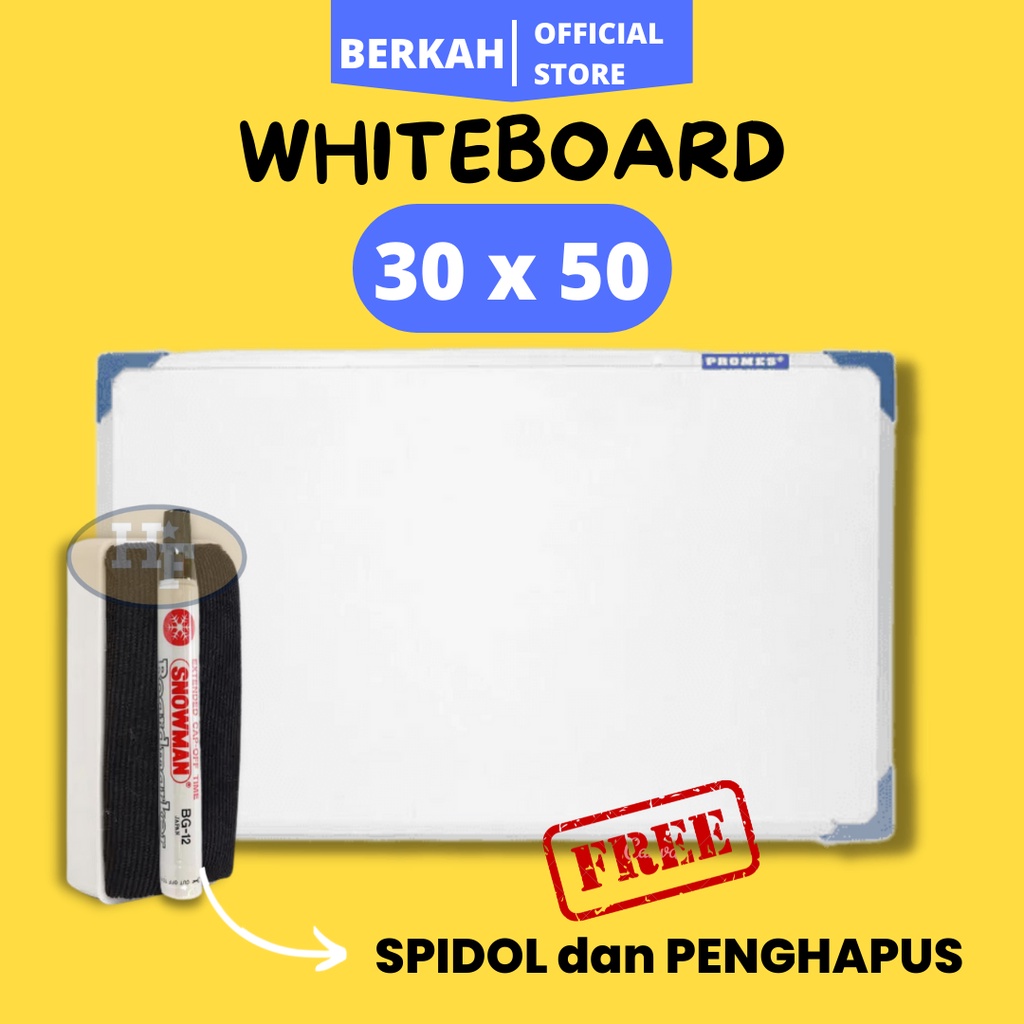 Jual Whiteboard 30 x 50/ Papan Tulis White Board / White Board / Papan ...