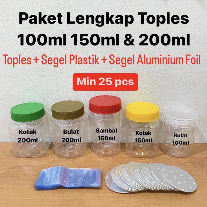 Jual Paket Lengkap Toples 100ml 150ml 200ml + Segel Plastik + Segel ...