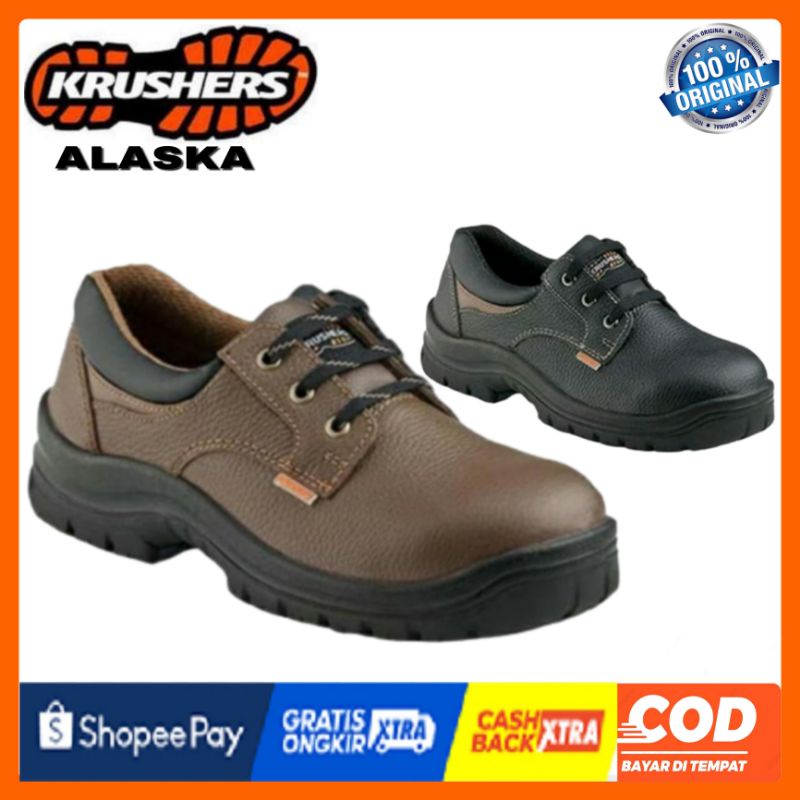 Jual SEPATU SAFETY KRUSHERS ALASKA BLACK - BROWN ORIGINAL | Shopee ...