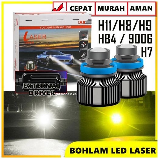 Jual Lampu bohlam LED Foglamp Kabut Mobil LASER mini proji Projie H11 ...