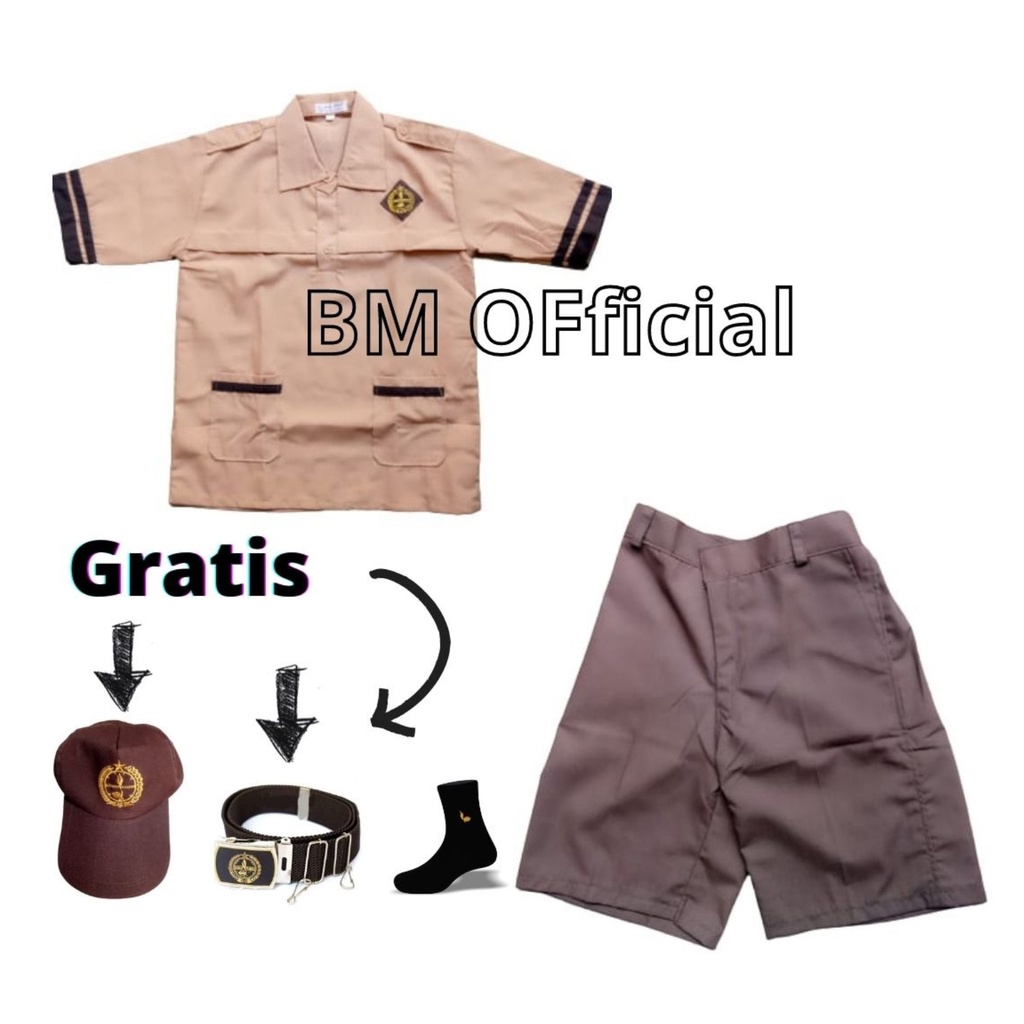 Jual Seragam Sekolah Atasan Kemeja Baju Pramuka SD Siaga list Lengan ...