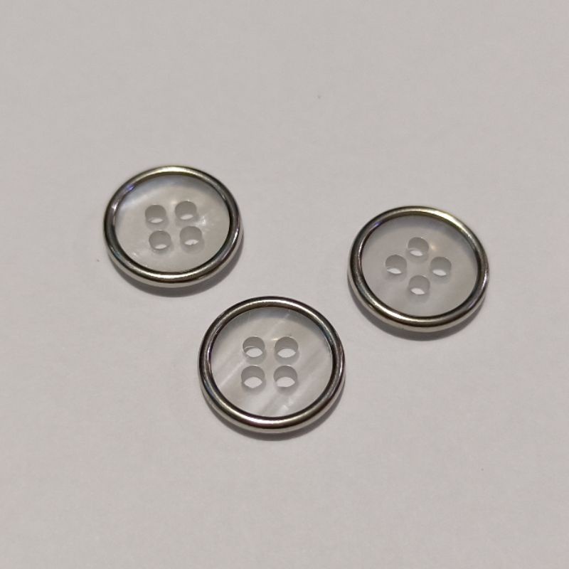 Jual Kancing baju Ring silver/hem/accesoris baju ukuran 12mm isi 120 ...