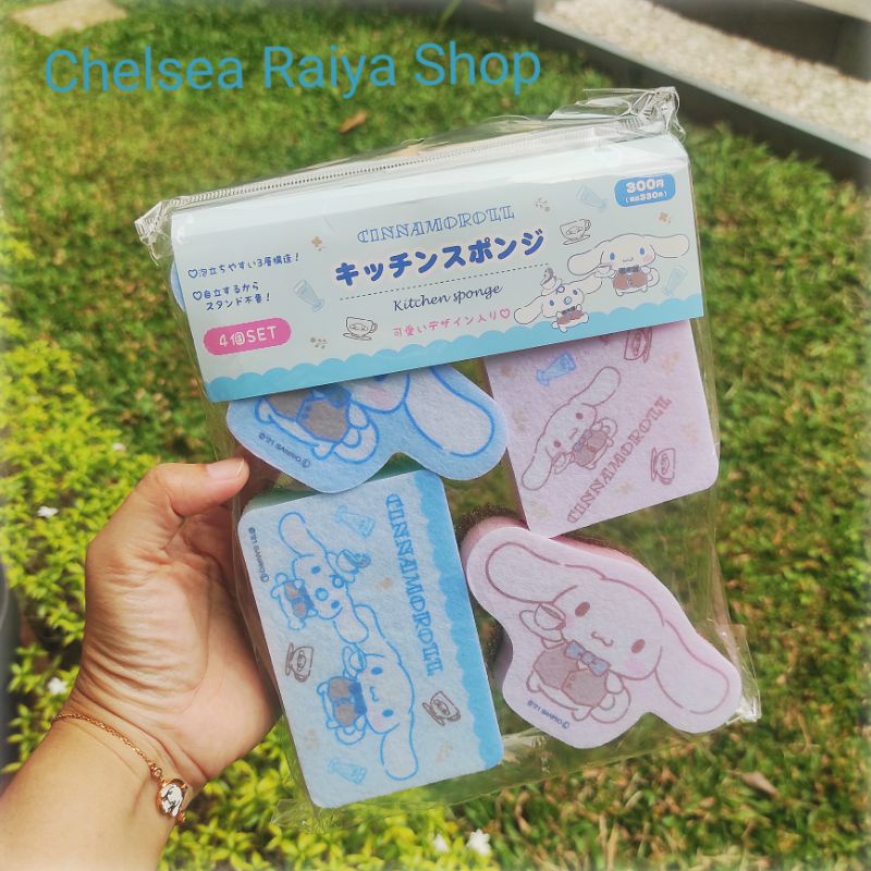 Jual Sanrio Cinnamoroll Kitchen Sponge 4pcs Spons Cuci Piring Cinamorol ...