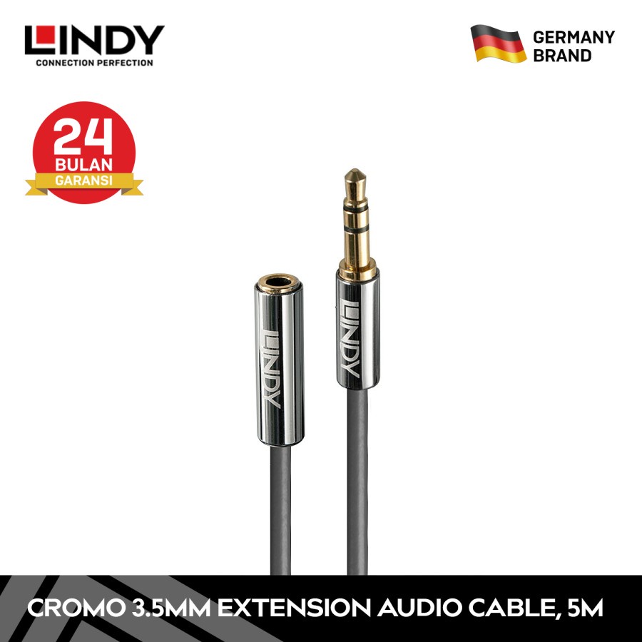 Jual LINDY Kabel Extension AUX 5M 3.5mm Extension Audio TRS Aux Male to Female Cable 35330 ...