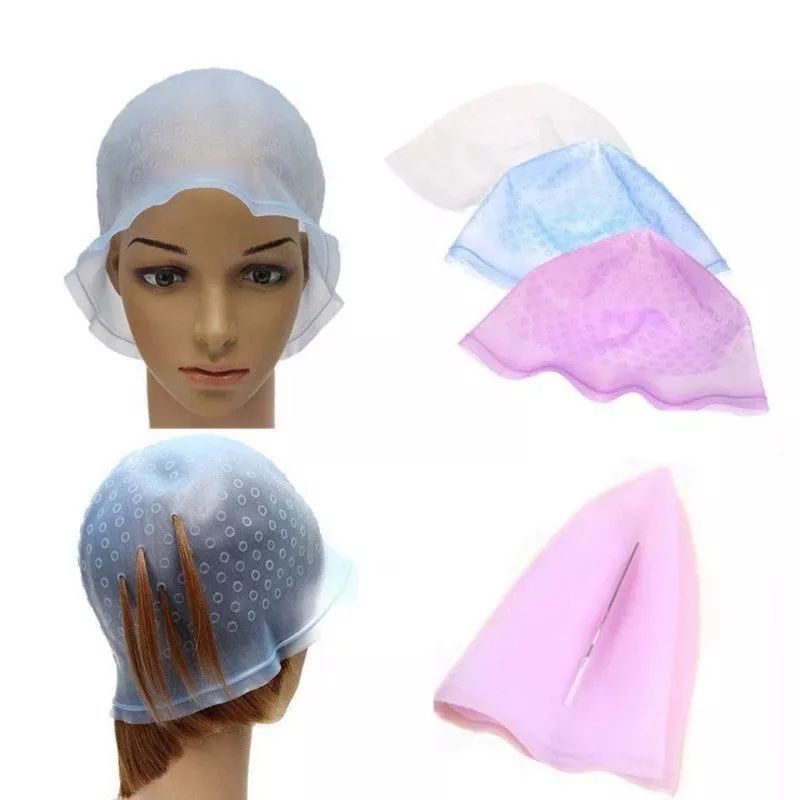 Jual topi semir rambut karet silicon cat rambut topi highlight topi ...