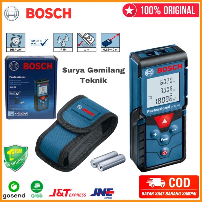 Jual Meteran Laser Digital / Range Finder Bosch GLM 40 / Alat Pengukur ...