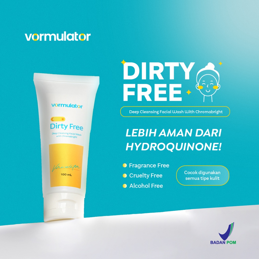 Jual [BPOM] VORMULATOR - Dirty Free Deep Cleansing Facial Wash with ...