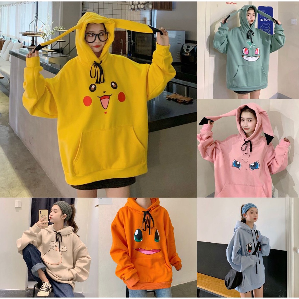 Jual BAJU HOODIE POKEMON PIKACHU CHARMANDER BULBASAUR DIGIMON JIGGYPUFF ...