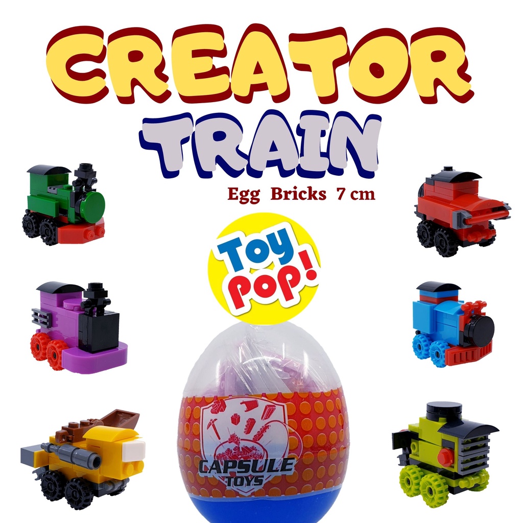 Jual Mainan Anak 3in1 Surprise Egg Bricks Mini creator train | Shopee ...